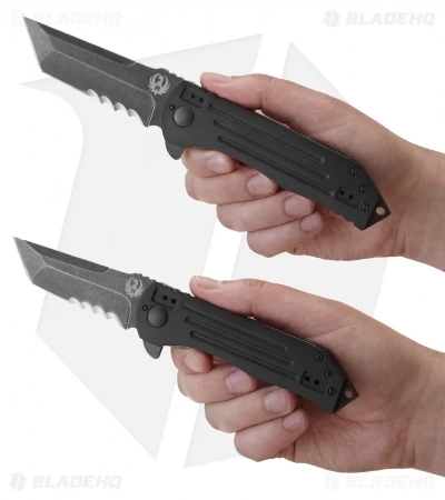 CRKT Ruger Knives 2-Stage Compact Tanto Flipper Knife (3.25″ Black Serr ...